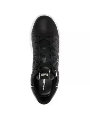 Karl Lagerfeld Kpri Microgram-pattern Sneakers - Black
