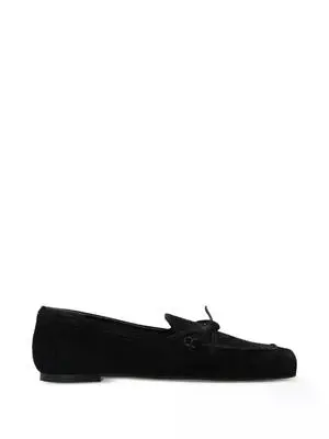 AeydĒ Bow-detail Suede Loafers - Black
