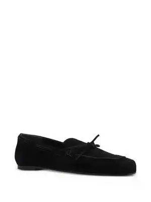 AeydĒ Bow-detail Suede Loafers - Black