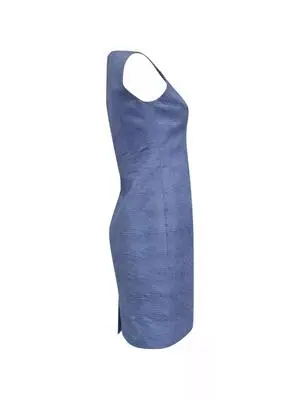 Oscar De La Renta Textured Sleeveless Midi Dress