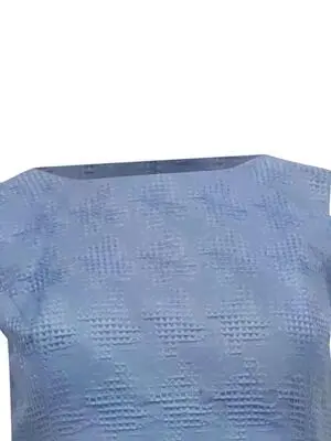 Oscar De La Renta Textured Sleeveless Midi Dress