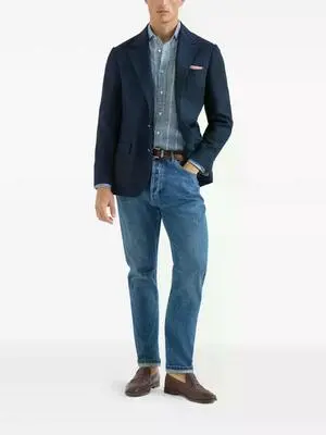 Brunello Cucinelli Striped Spread-collar Shirt