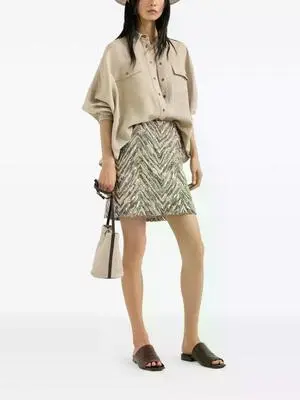 Brunello Cucinelli Mini Chevron Embellished Skirt