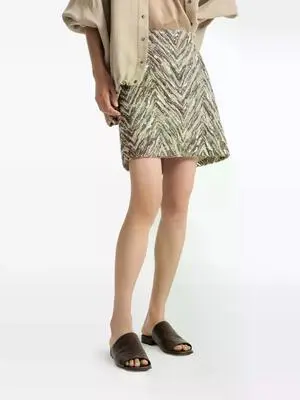 Brunello Cucinelli Mini Chevron Embellished Skirt