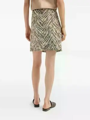 Brunello Cucinelli Mini Chevron Embellished Skirt
