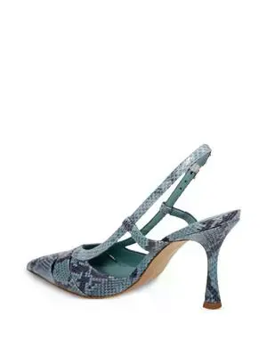 SERGIO LEVANTESI Snakeskin Print Strap Pumps
