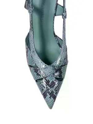 SERGIO LEVANTESI Snakeskin Print Strap Pumps