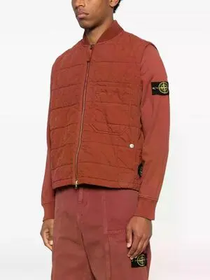 Stone Island Logo-patch Gilet - Brown