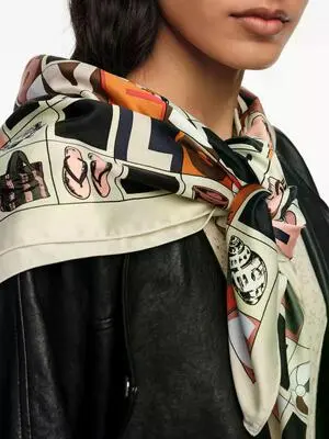 Bimba Y Lola Graphic-print Scarf - Neutrals
