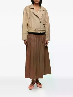 Bimba Y Lola Plated Midi Skirt - Neutrals