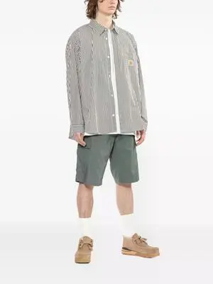 Carhartt Work In Progress L/s Daldry Striped-pattern Chest-pocket Shirt - Black