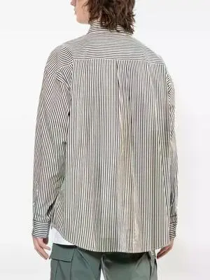 Carhartt Work In Progress L/s Daldry Striped-pattern Chest-pocket Shirt - Black