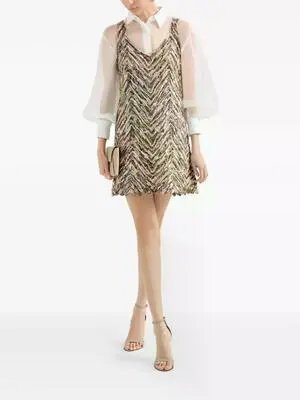 Brunello Cucinelli Chevron Sequin Embellished Mini Dress