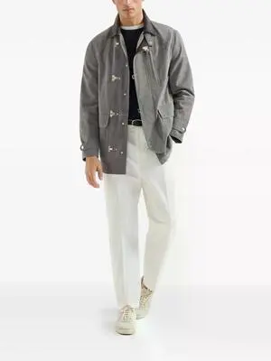 Brunello Cucinelli Hook Fastening Suede Jacket