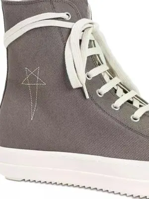 Rick Owens Pentagram Embroidered Ramones Sneakers - Grey