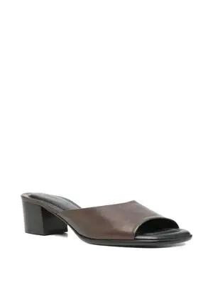 LEMAIRE Square-heeled Mules In Leather - Brown