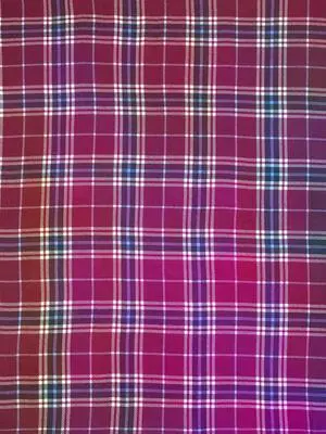 Eric Bompard Tartan Fringed Scarf - Red