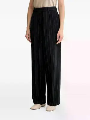 Rag & Bone Pinstripe Wide Leg Trousers - Black