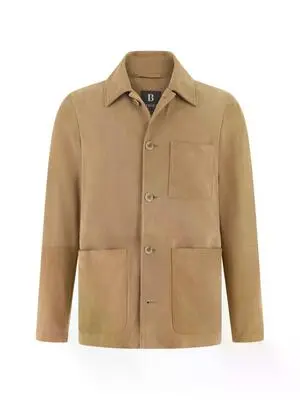Boggi Milano Shirt-collar Leather Jacket - Neutrals