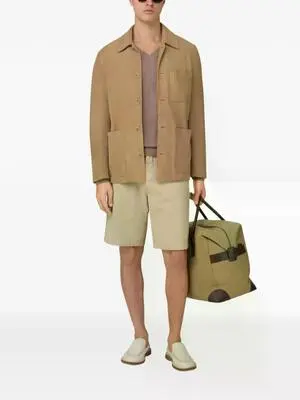Boggi Milano Shirt-collar Leather Jacket - Neutrals