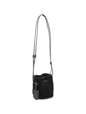 TOD'S Drawstring Shearling Bucket Bag