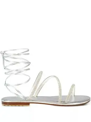 Mystique Crystal-embellished Lace-up Sandals - Silver
