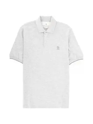 Brunello Cucinelli Logo-embroidered Polo Shirt - Grey