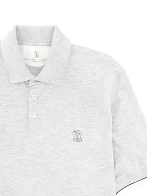 Brunello Cucinelli Logo-embroidered Polo Shirt - Grey