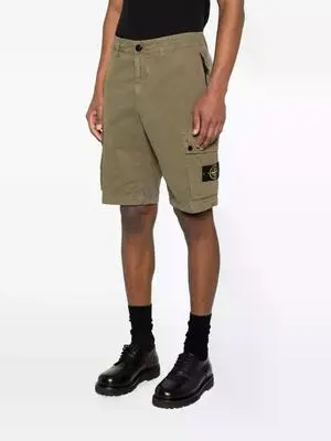 Stone Island Badge Cargo Shorts - Green