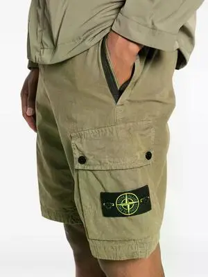 Stone Island Badge Cargo Shorts - Green