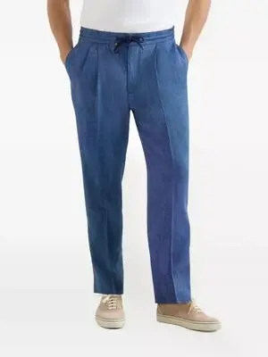 Brunello Cucinelli Drawstring Pleated Trousers - Blue