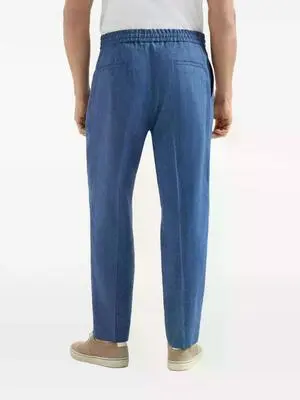 Brunello Cucinelli Drawstring Pleated Trousers - Blue