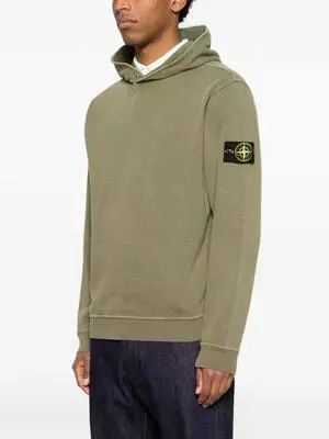 Stone Island Logo-patch Hoodie - Green