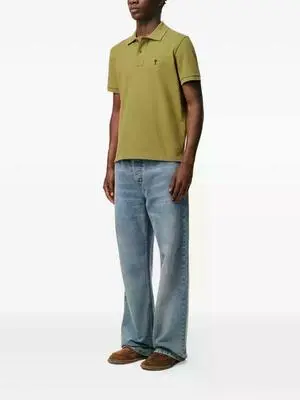 AMI Paris Cotton Short Sleeves De Coeur Polo Shirt - Green