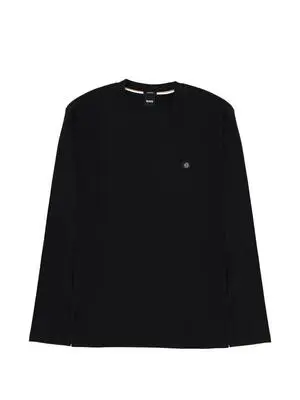 BOSS Mercerised-cotton T-shirt With Double B Monogram - Black