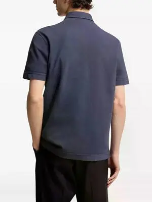Moncler Leather-logo Cotton Polo Shirt