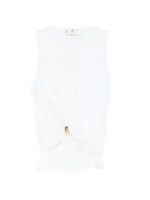 Elisabetta Franchi Knot Detail Top - White