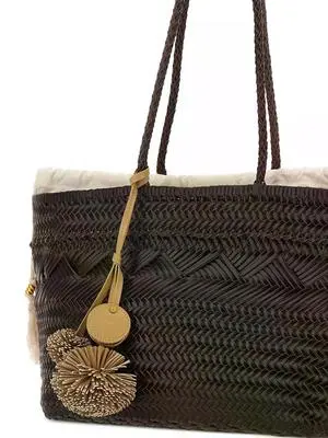 GIANNI CHIARINI Large Paloma Woven Shoulder Bag With Tassel Detail - Brown