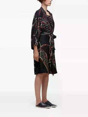 OSKLEN Rope-print Belted Dress
