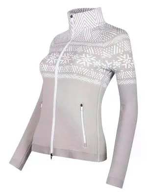 NEWLAND Crans-montana Zipped Patterned Cardigan - Neutrals