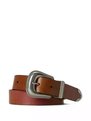 Polo Ralph Lauren Engraved Western Leather Belt - Brown