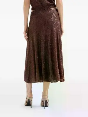 Brunello Cucinelli Elastic-waistband Midi Skirt - Brown