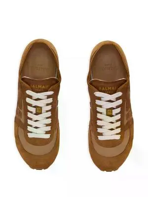 Balmain Racer 45 Suede And Nylon Trainers - Brown