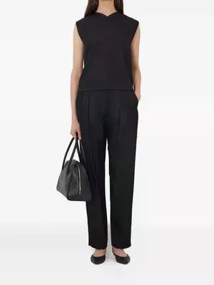 Loulou De Saison Boxy V-neck Top - Black