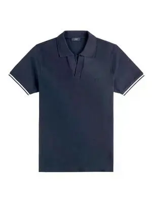 FAY Striped Piqued Short-sleeves Polo Shirt - Blue