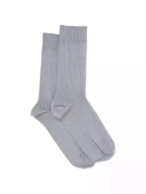 BASERANGE Ribbed-knit Socks - Grey