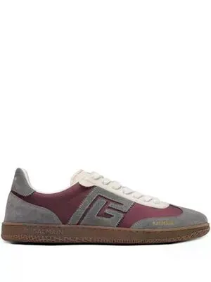 Balmain Suede Logo Sneakers - Grey