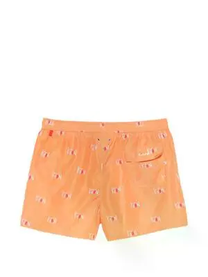 Kiton Logo Drawstring Swim Shorts - Orange