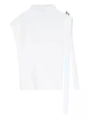 LANVIN Sleeveless Embellished Blouse - White
