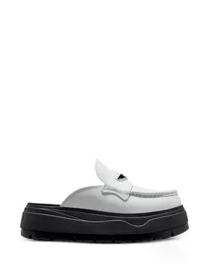 JORDAN Penny-bar Platform Mules - White